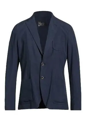 Herno Man Blazer Grey Size 40 Viscose, Polyester Navy