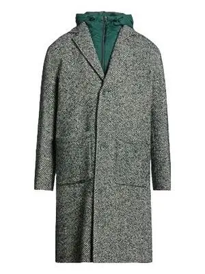 Herno Single-breasted Tweed Coat - Green