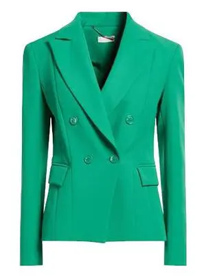 LIU •JO Double-breasted Twill Blazer - Green