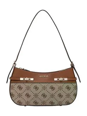 Guess Monogram Turn-lock Shoulder Bag - Neutrals