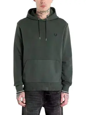 Fred Perry Embroidered Logo Hoodie - Green