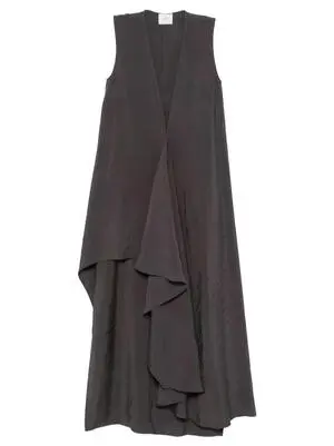 ALYSI V-neck Ruffle Maxi Dress - Grey
