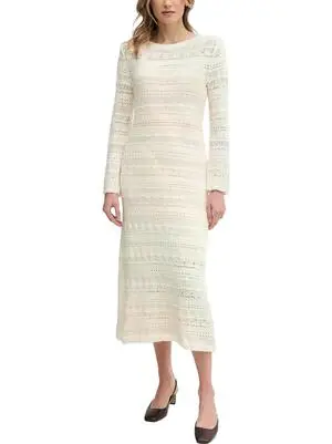 OUI Openwork-design Midi Dress - Neutrals