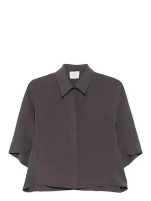 ALYSI Short-sleeve Silk Shirt - Grey
