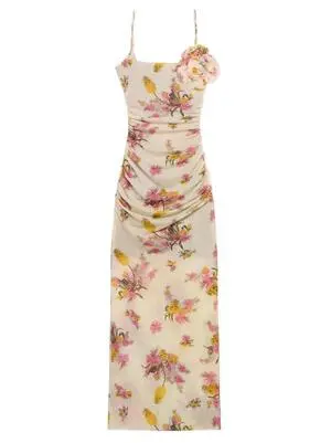 Blumarine Floral Column Dress - Neutrals
