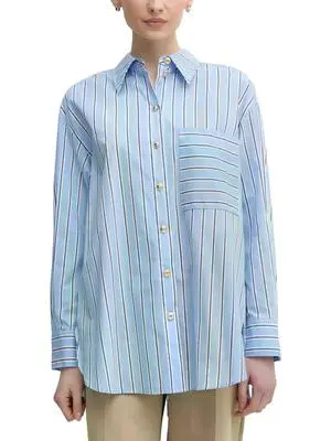 MARC AUREL Striped Shirt - Blue