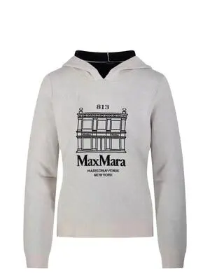 Max Mara Hooded Graphic Print Sweater - Neutrals