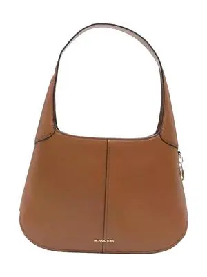 Michael Kors Leather Tote Bag With Logo Charm - Brown