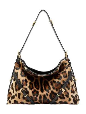 Givenchy Voyou Medium Goat-Hair Shoulder Bag Leopard