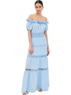 Temptation Positano Angara Linen Maxi Dress - Cloud