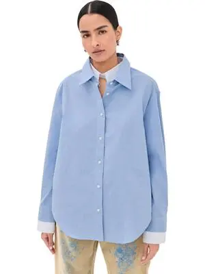 Acne Studios Button Down Shirt - Light Blue/white