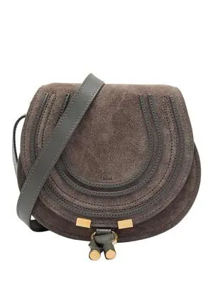 Chloé Marcie Small Saddle Bag - Grey