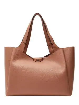 Dkny Grained Leather Tote Bag - Brown