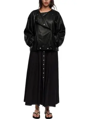 Bimba Y Lola A-line Midi Skirt With Button Details - Black
