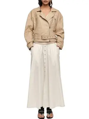 Bimba Y Lola A-line Midi Skirt With Button Details - Ivory