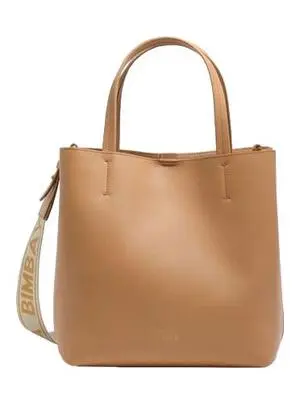 Bimba Y Lola Medium Leather Tote Bag With Magnetic Closure - Hazelnut