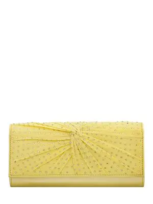 Nina Crystal Embellished Clutch - Butter Cream