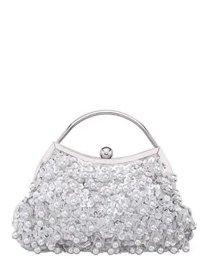 Nina Rava Embellished Clutch - Silver