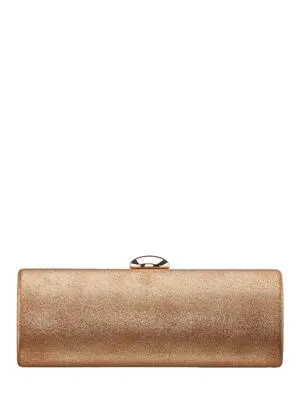 Nina Xandra Metallic Faux Leather Frame Clutch - Pure Gold