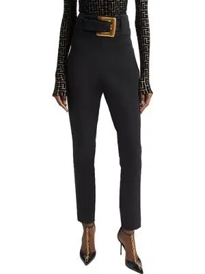 Balmain High-waist Knit Pants - 0pa Black
