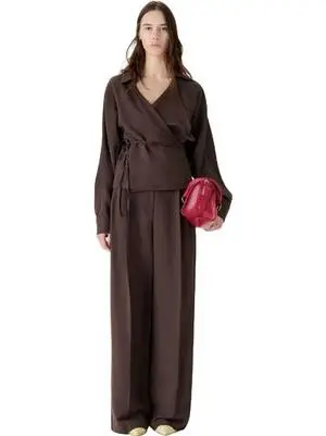 IRO PARIS Helis Wide-leg Trousers - Dark Brown
