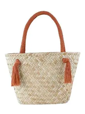 Likhâ Seagrass Large Tote Bag - Rust