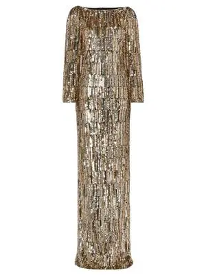 Jenny Packham Eartha Sequin Gown - Liquorice-gold