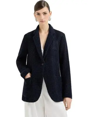 Brunello Cucinelli Net Knit Blazer - Blue