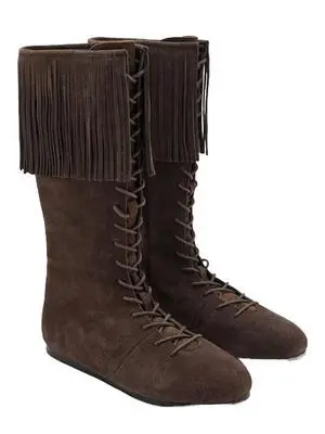Mango Fringe Boot - Chocolate