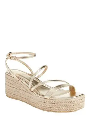 Bp. Coco Espadrille Ankle Strap Platform Wedge Sandal Gold Light Metallic