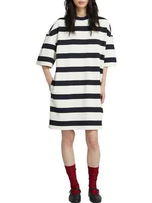 MM BY MAX MARA Mela Stripe T-shirt Dress - Ultramarine