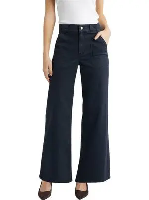 FRAME Modern Pocket High-Waist Wide-Leg Pants