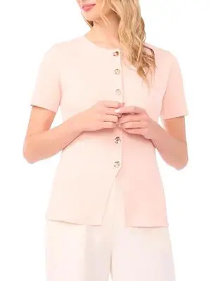Ted Baker London Gail Longline Split Hem Button-up Shirt - Cloud Pink