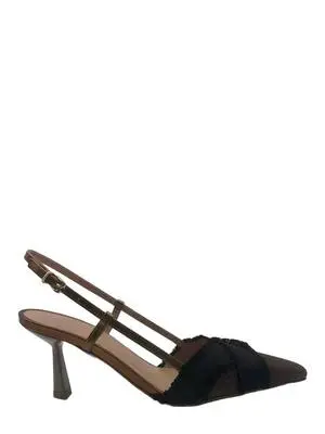 Roberto Festa Frayed Slingback Pumps - Brown