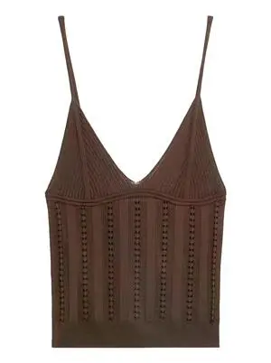 Blumarine Knit V-neck Top - Brown