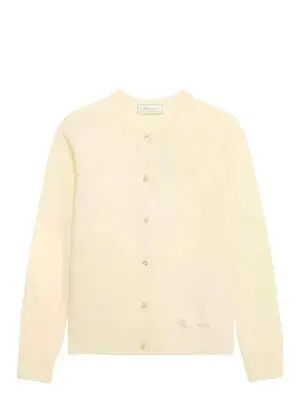 Blumarine Strass Embroidered Cashmere Cardigan - Neutrals