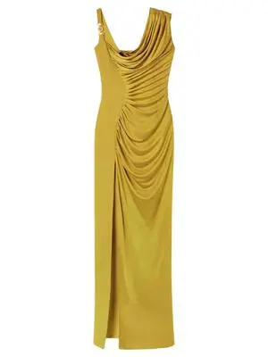 Versace Asymmetric-neck Maxi Dress - Yellow