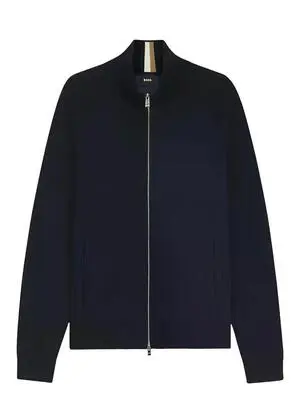 BOSS Zip-up Cotton Cardigan - Blue