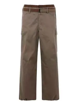Sacai Gabardine Cargo Trousers - Brown