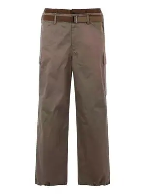 Sacai Gabardine Cargo Trousers - Brown