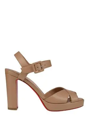 CHRISTIAN LOUBOUTIN Cora 100mm Leather Sandals - Neutral