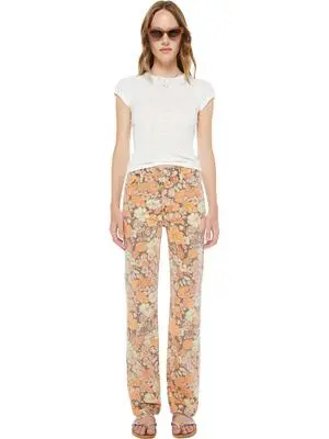 MOTHER The Kick It Jeans Blossom Print - Orange