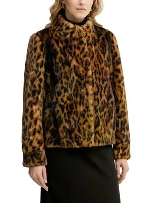 Guess Leopard-print Jacket - Brown