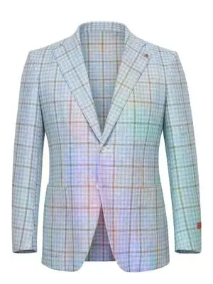 Isaia Checked Two-button Jacket - Blue
