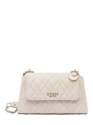Guess Quilted Satchel With Chain Strap - Neutrals