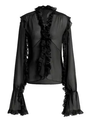 Alberta Ferretti Ruffled Blouse - Black