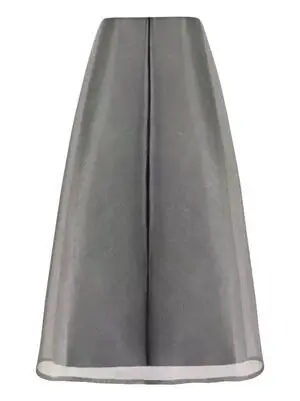 GEMY MAALOUF Striped Midi Skirt - Grey
