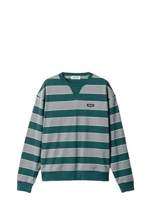 Miu Miu Striped Jersey Sweatshirt - Bottle Green/gray