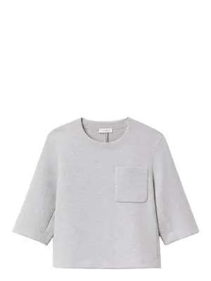 Lafayette 148 New York Scuba Cotton Mélange T-shirt - Greystone Melange