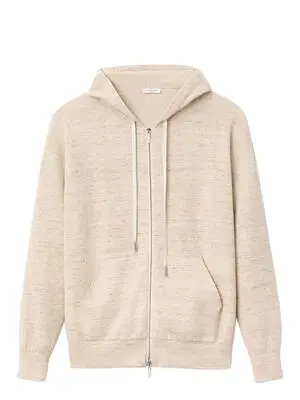 Lafayette 148 New York Knit Hooded Cardigan - Ecru Melange
